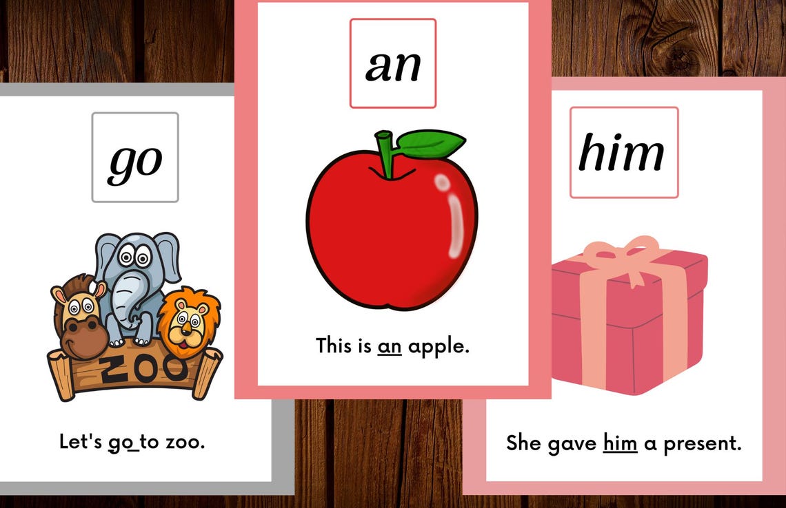 English Sight Words Flash Cards: ESL Vocabulary Learning (PDF + PNG) - Etsy
