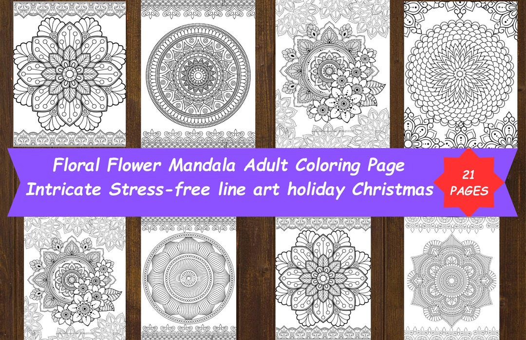 Mandala Flowers Coloring Book: Stress Relief Intricate Designs (PDF ...