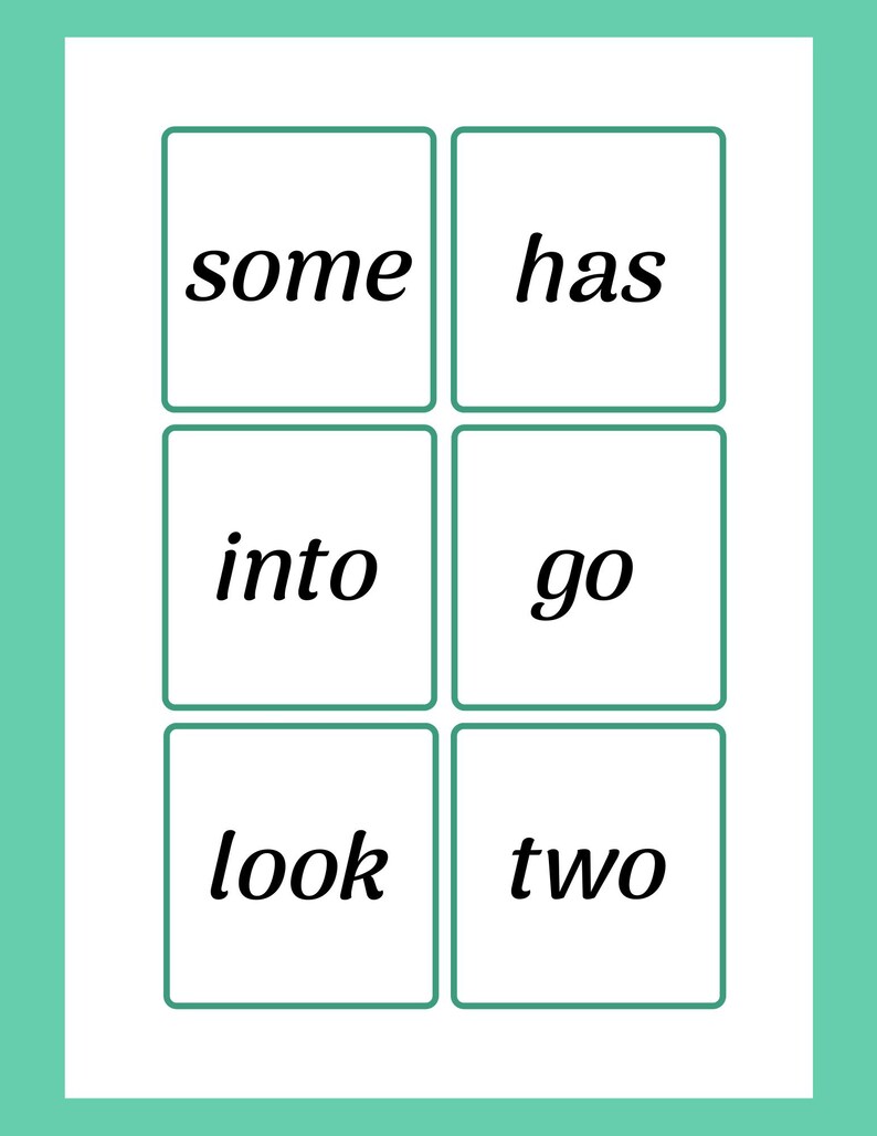 English Sight Words Flash Cards: ESL Vocabulary Learning (PDF + PNG) - Etsy