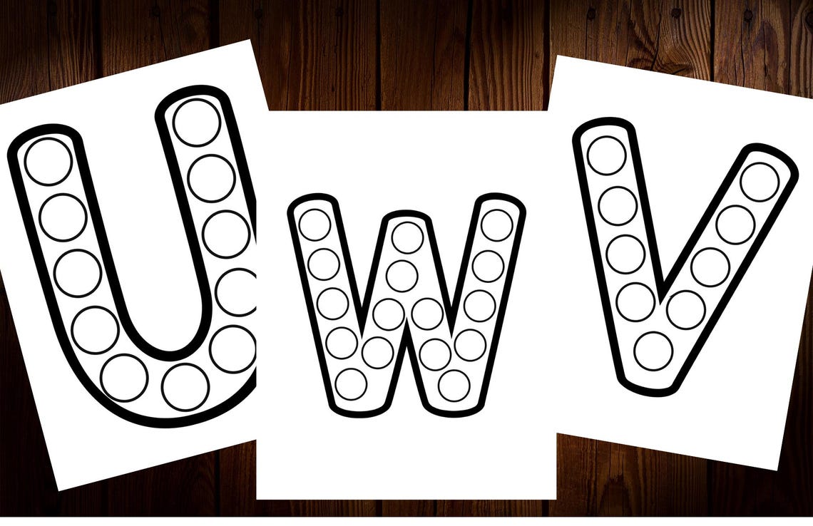 Alphabet Dot Marker Coloring Pages: A-Z Tracing Worksheets (PDF ...