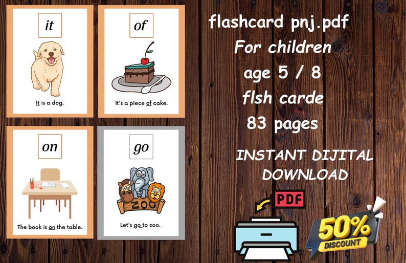 English Sight Words Flash Cards: ESL Vocabulary Learning (PDF + PNG) - Etsy