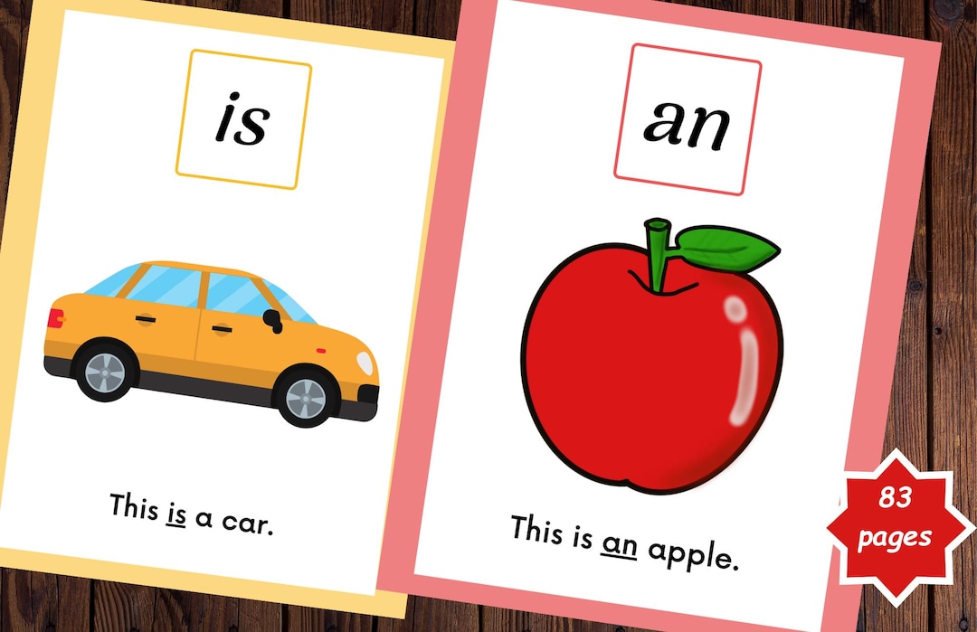 English Sight Words Flash Cards: ESL Vocabulary Learning (PDF + PNG) - Etsy