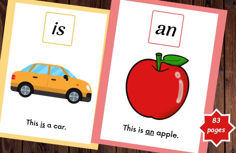 English Sight Words Flash Cards: ESL Vocabulary Learning (PDF + PNG) - Etsy