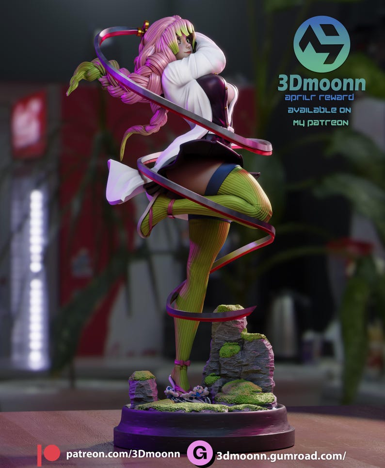 3D STL File - Mitsuri Kanroji | Kimetsu No Yaiba | High-quality 3D ...