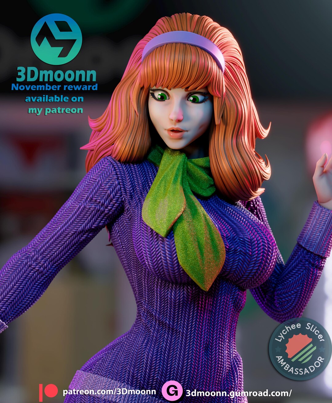 Fichier STL 3D – Daphne (Scooby‑Doo) | Fanart | Impression Numérique 3D ...