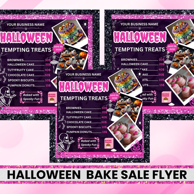 Halloween Bake Sale Flyer, Bakery Poster, Halloween Dessert Flyer ...