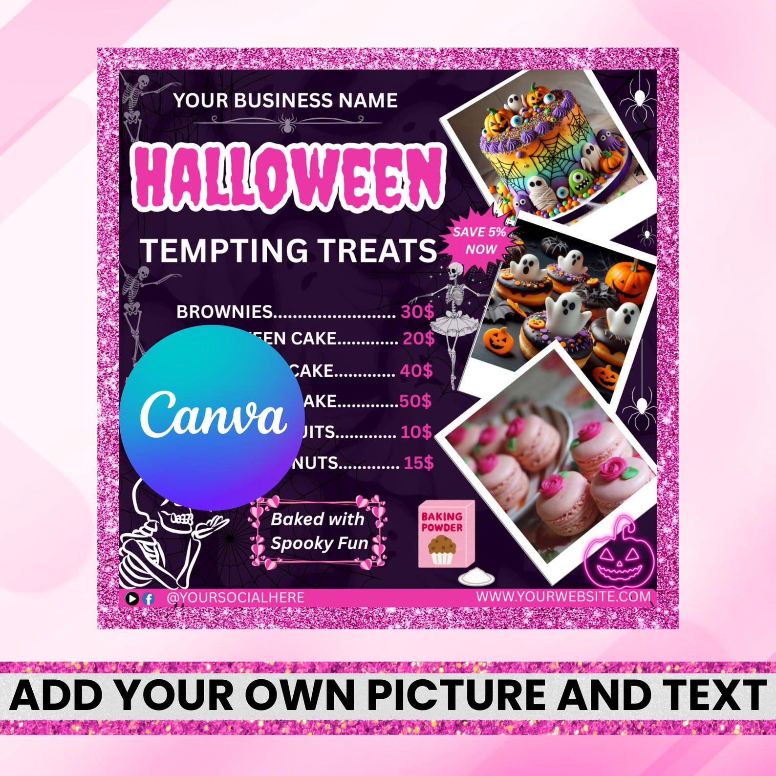Halloween Bake Sale Flyer, Bakery Poster, Halloween Dessert Flyer ...