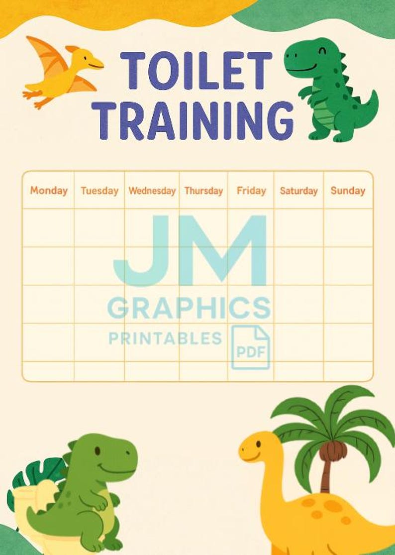 Dino Potty Tracker – Printable Toilet Training Chart for Kids - Etsy