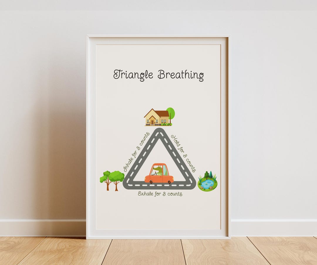 Kids Triangle Breathing Poster • Mindfulness Calming Tool for Children ...