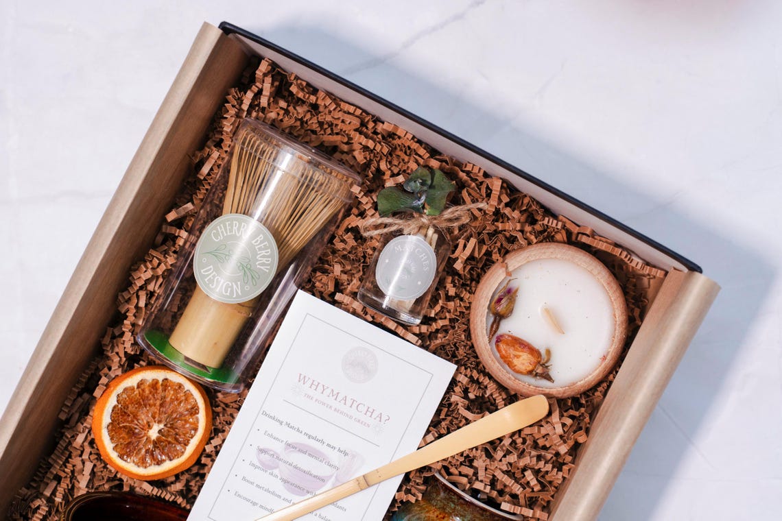 Matcha Tea Ceremony Gift Box, Bowl, Whisk, Spoon, Wellness Set - Etsy