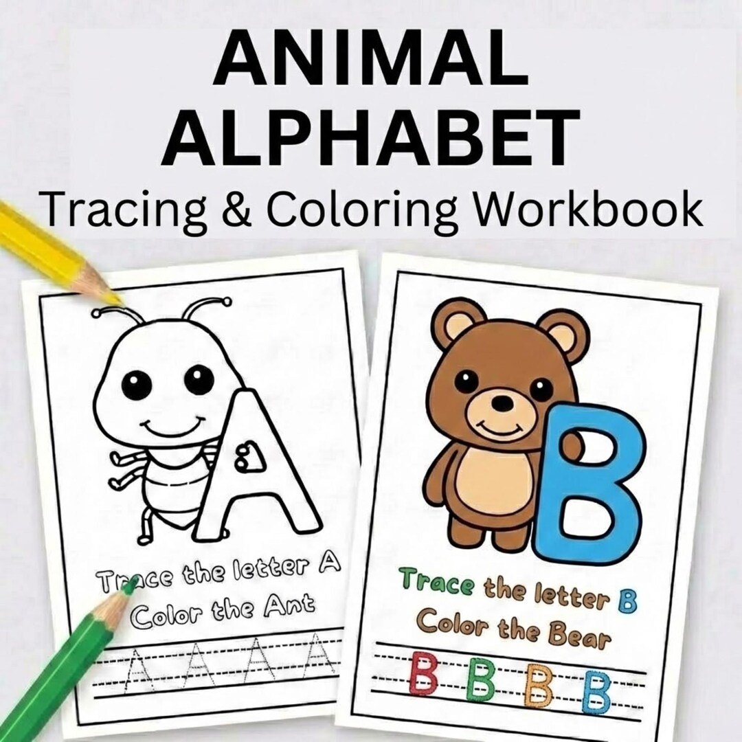 Animal Alphabet Worksheets for Kids | ABC Letter Tracing and Coloring ...