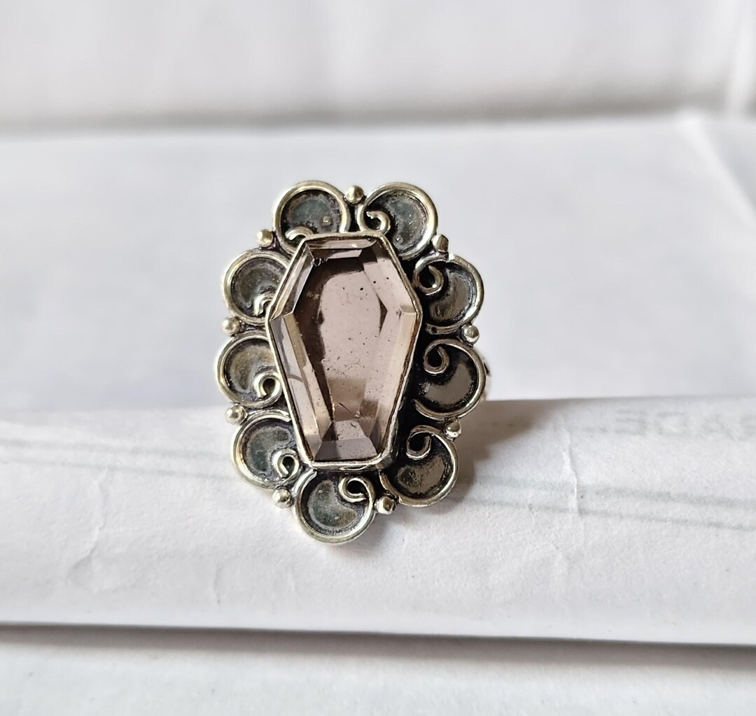 Handmade Sterling Silver Turkizite Gemstone Ring, Gothic Statement ...