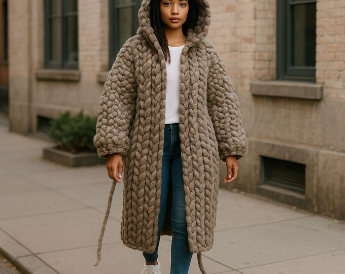 Handmade Crochet Puffer Coat: Chunky Yarn Colorful Statement Jacket - Etsy