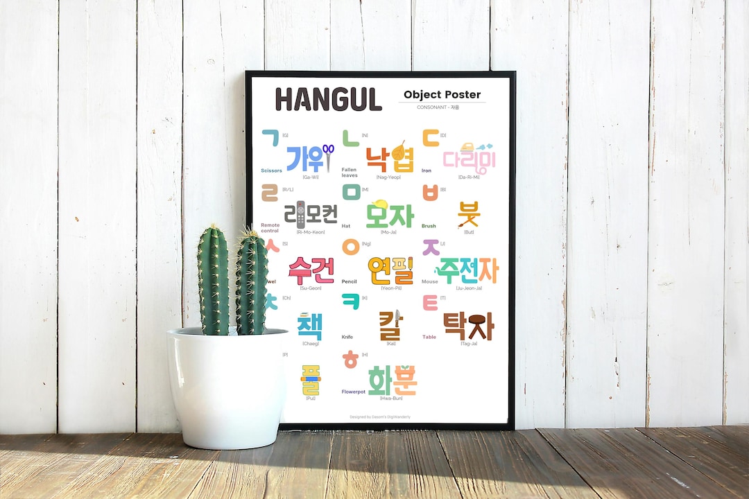 Save 20%_korean Alphabet Hangul Posters Bundle – Animals & Objects ...