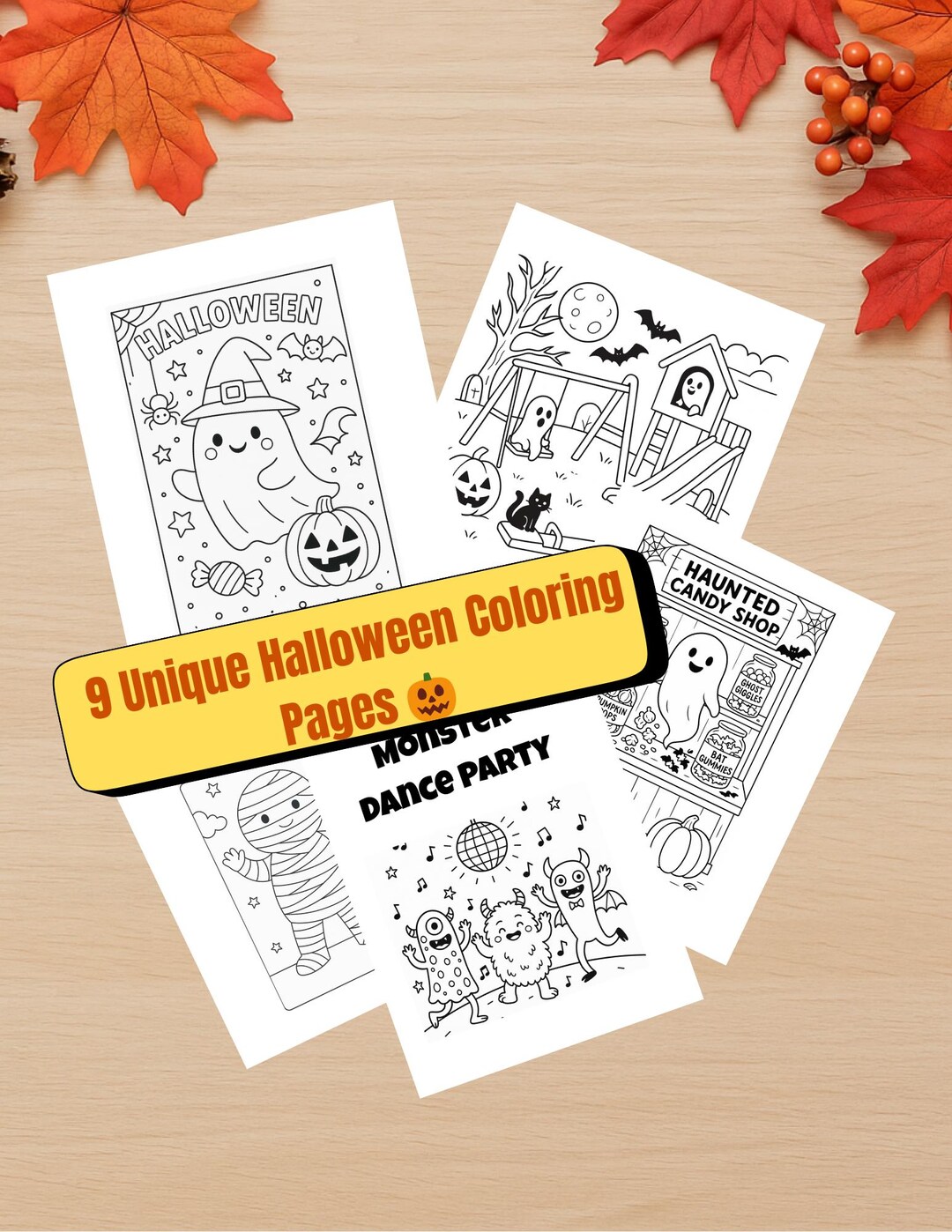 Printable Halloween Coloring Pages for Kids, Activity Sheets Bundle PDF ...