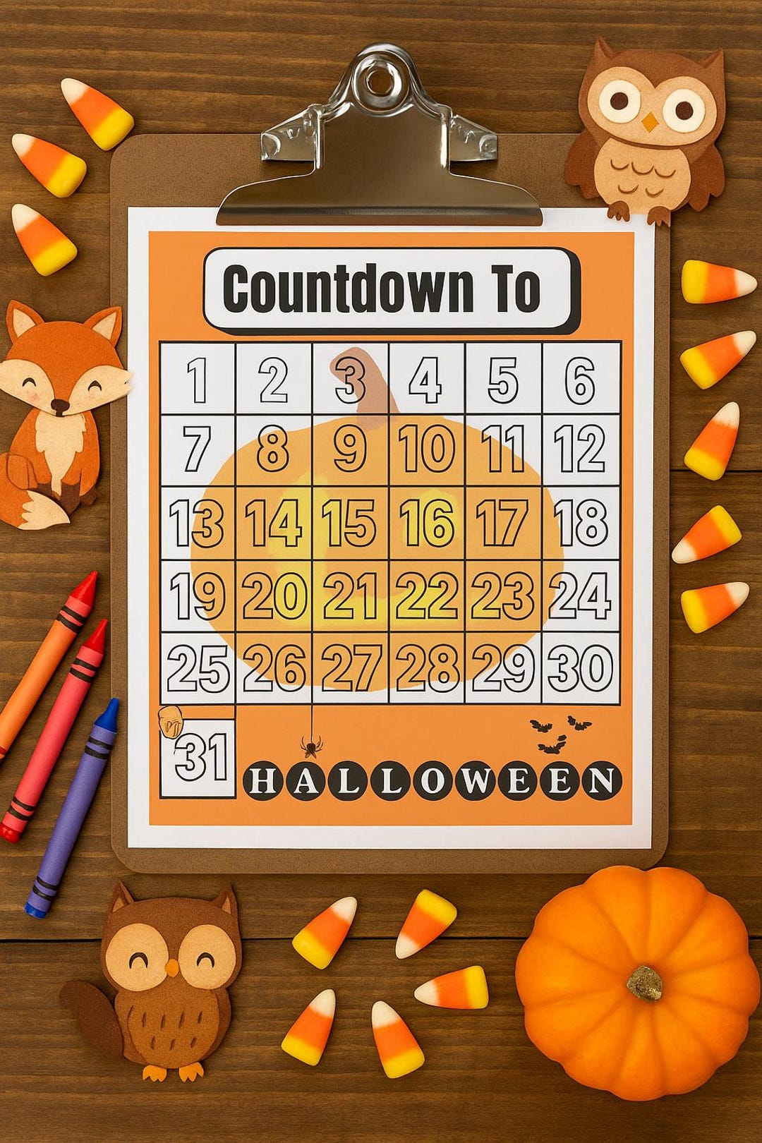 Halloween Countdown Calendar for Kids – Classroom or Home Printable ...