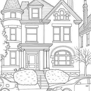 Architecture Coloring Pages Houses Vintage Antique Victorian - Etsy