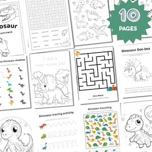 Dinosaur Activity Pack Printable | Colouring Pages, Mazes & Games for ...