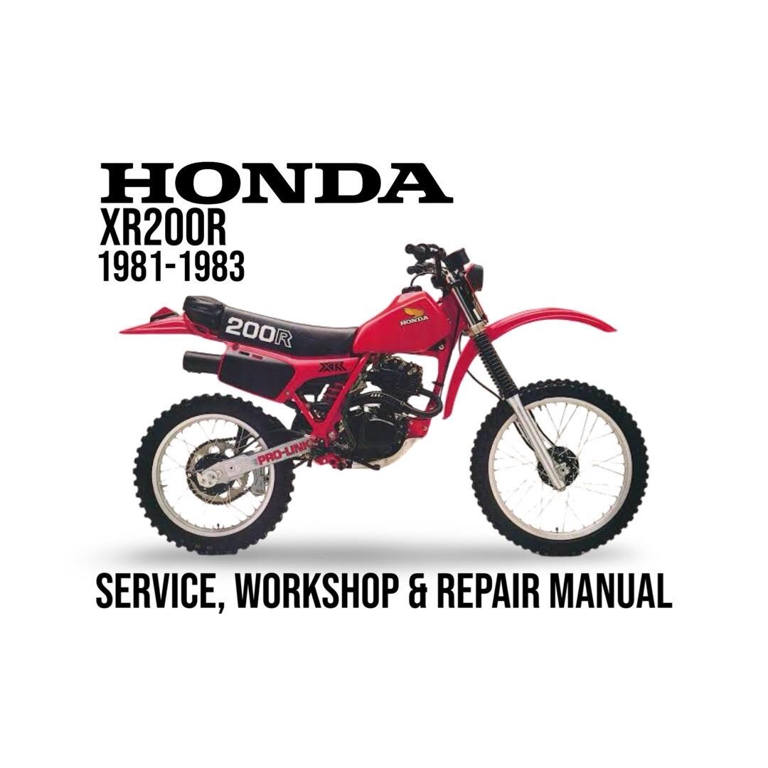 Honda XR200R XR200 R 1981 - 1983 Service Workshop Repair Manual - Etsy