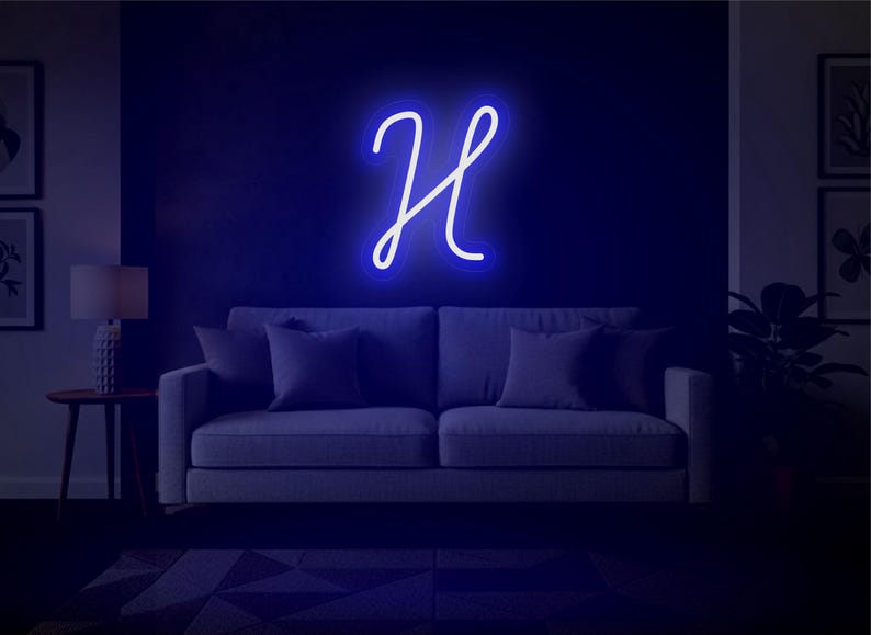 Letrero de neón personalizado con letras de la A a la Z, luz LED con ...