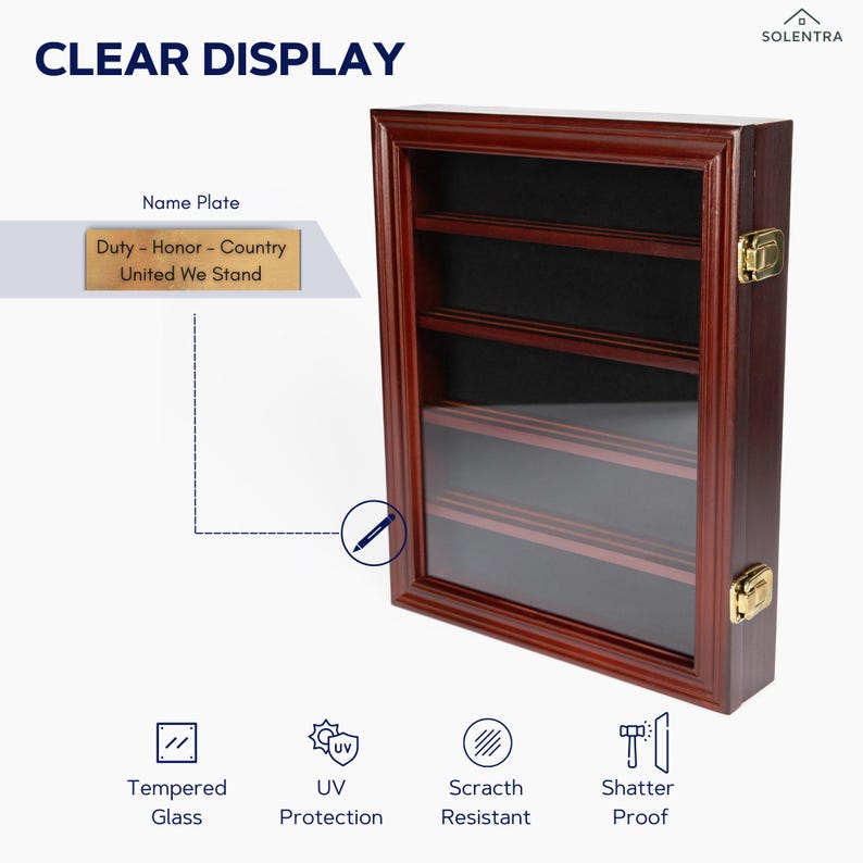 30 Coin Display Case With Custom Name Plate | Oak or Cherry ...