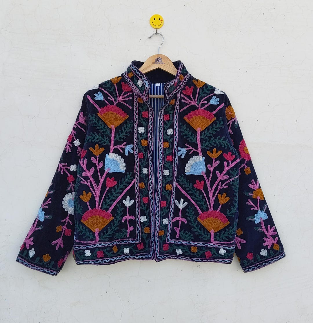 Handmade Velvet Quilted Jacket | Reversible Indian Boho Coat - Etsy