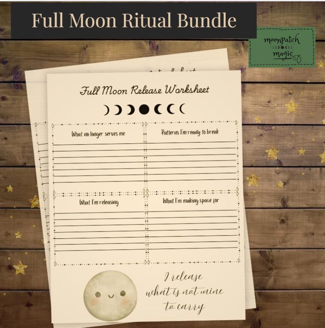 Full Moon Ritual Guide Bundle | Printable Worksheet (digital Download ...