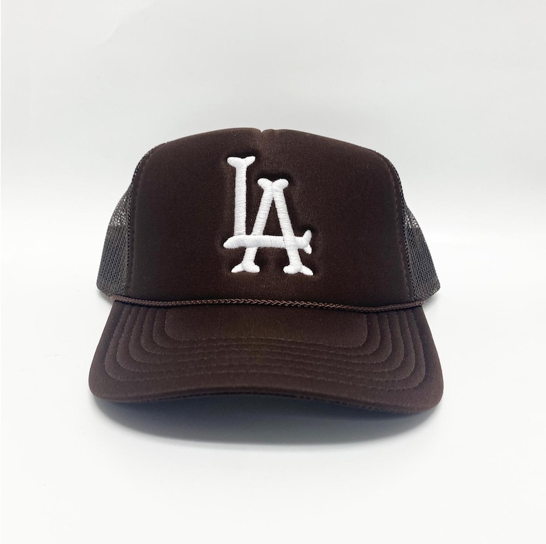LA Bones Los Angeles Brown Trucker Cap, Baseball Hat - Etsy