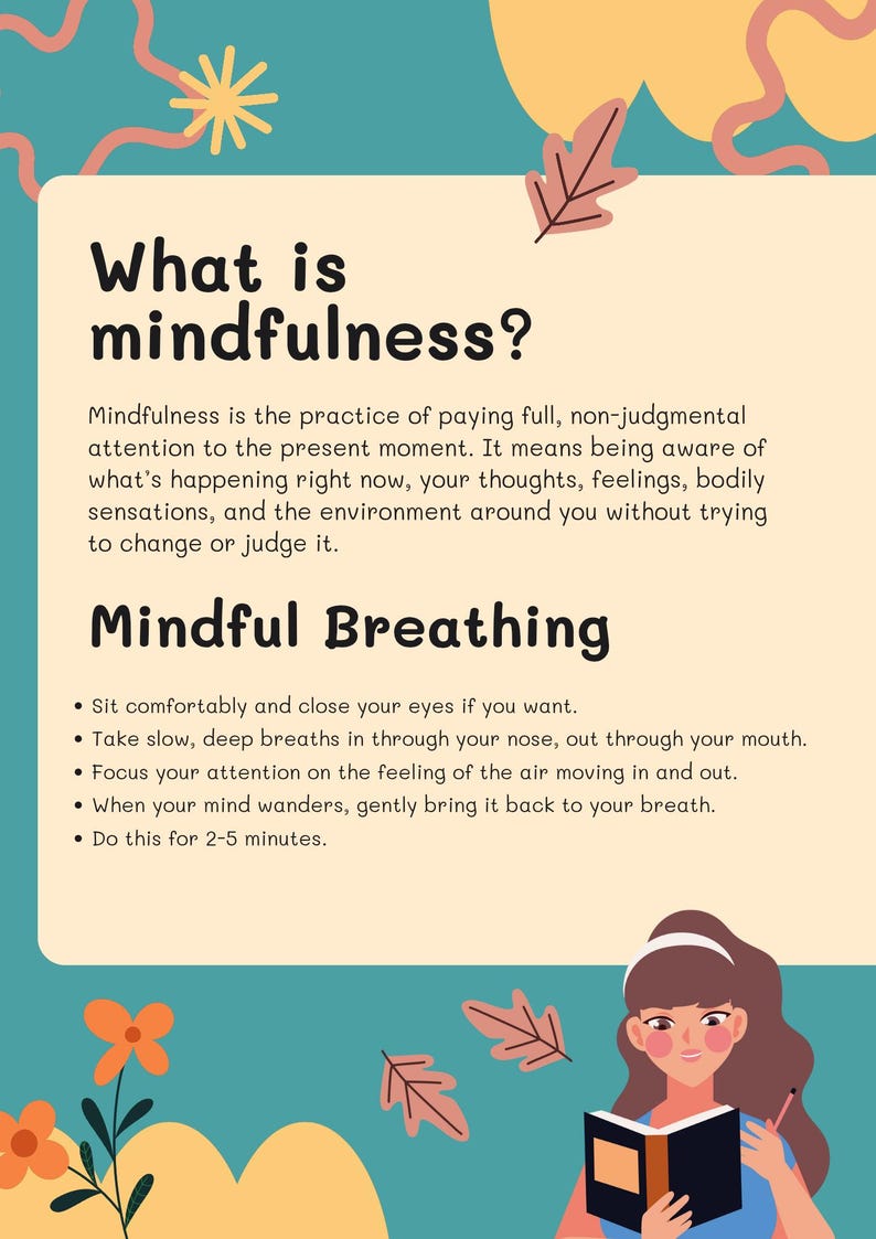 Mindfulness Journal | Printable PDF | Daily Self-care & Gratitude ...
