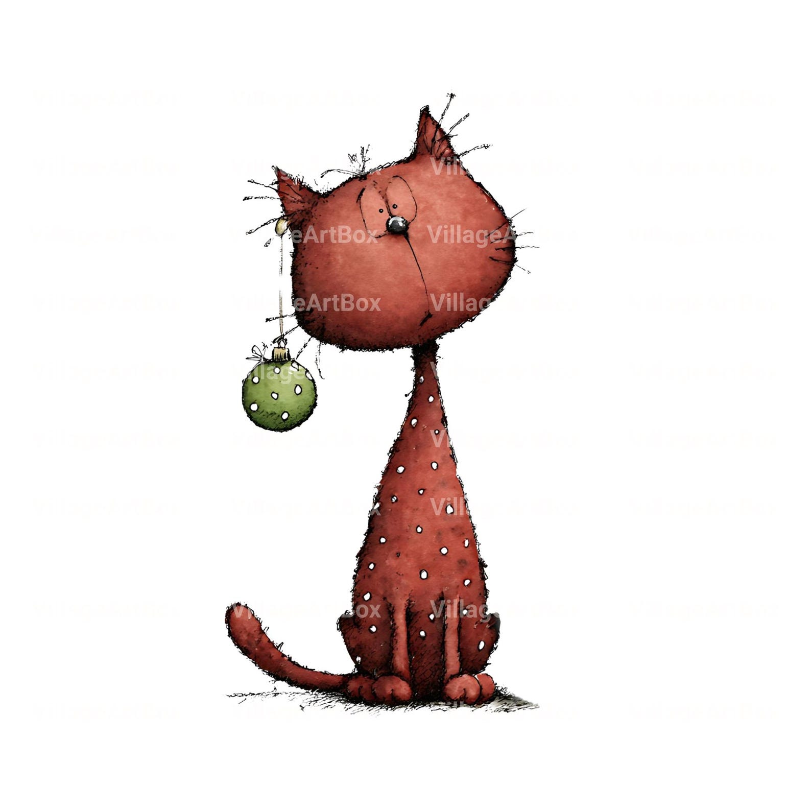 Watercolor Christmas Cats Clipart – Whimsical Trio + Singles, 4 Pngs ...