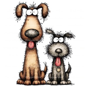 14 Whimsical Cartoon Dog Clipart Bundle Watercolor Funny Puppy Friends ...