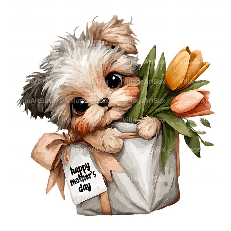Mother's Day Animal Clipart, Watercolor Mama & Baby Animals (digital ...