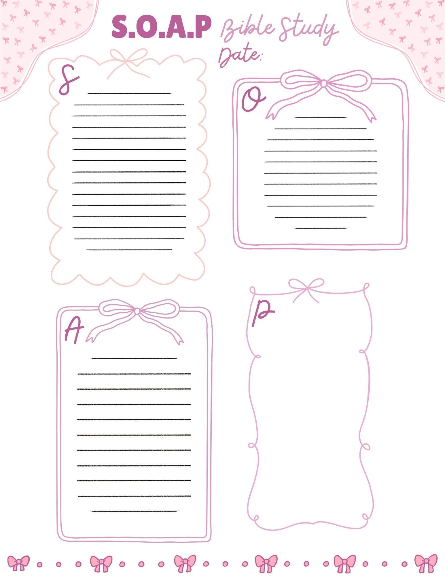 Bible Study Printable, Soap Method Study Worksheet - Etsy