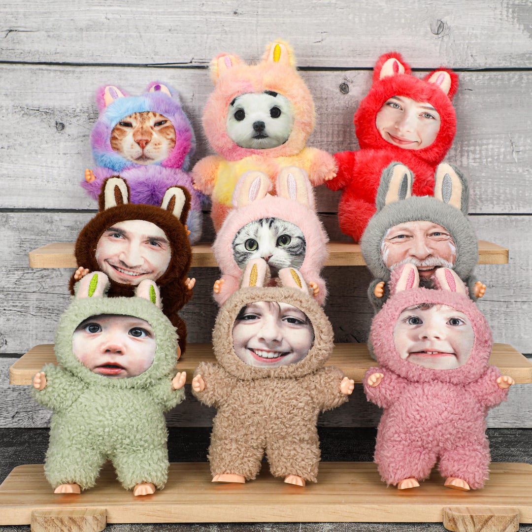 Custom Face Plush Toy Keychains, Fun Custom Gifts, Photo-customized ...