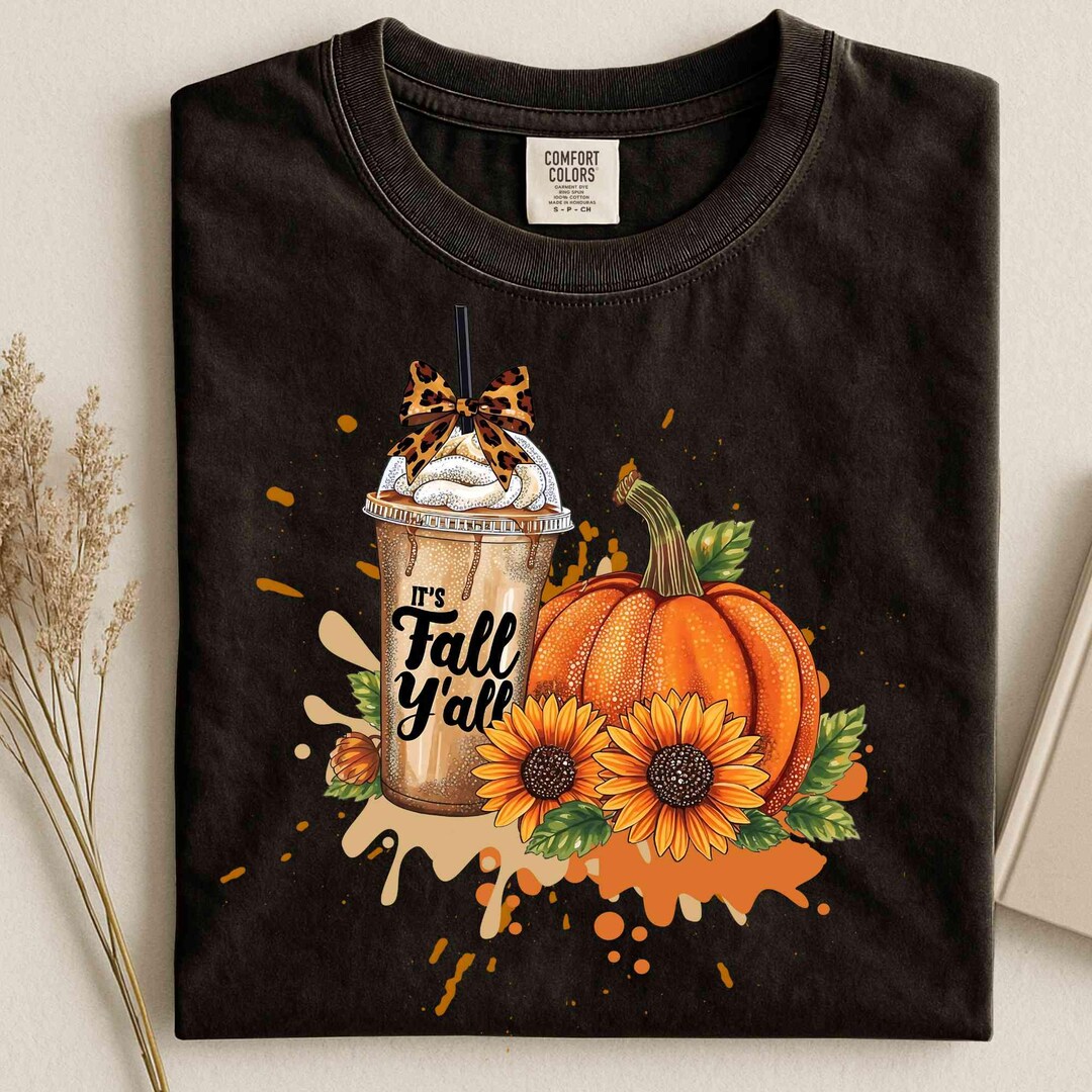 Fall Bling Pumpkin & Iced Coffee PNG | It's Fall Y'all Rhinestone ...