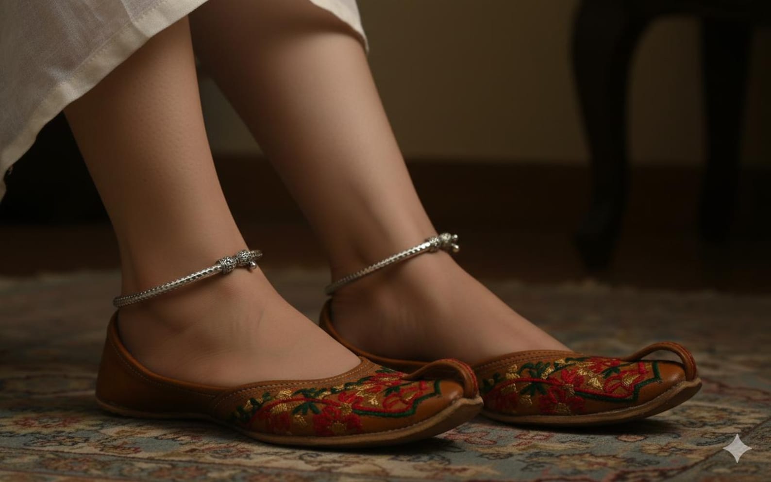 Minimal Punjabi Kada Payal Anklet • Handmade Silver Tone Payal • Indian ...