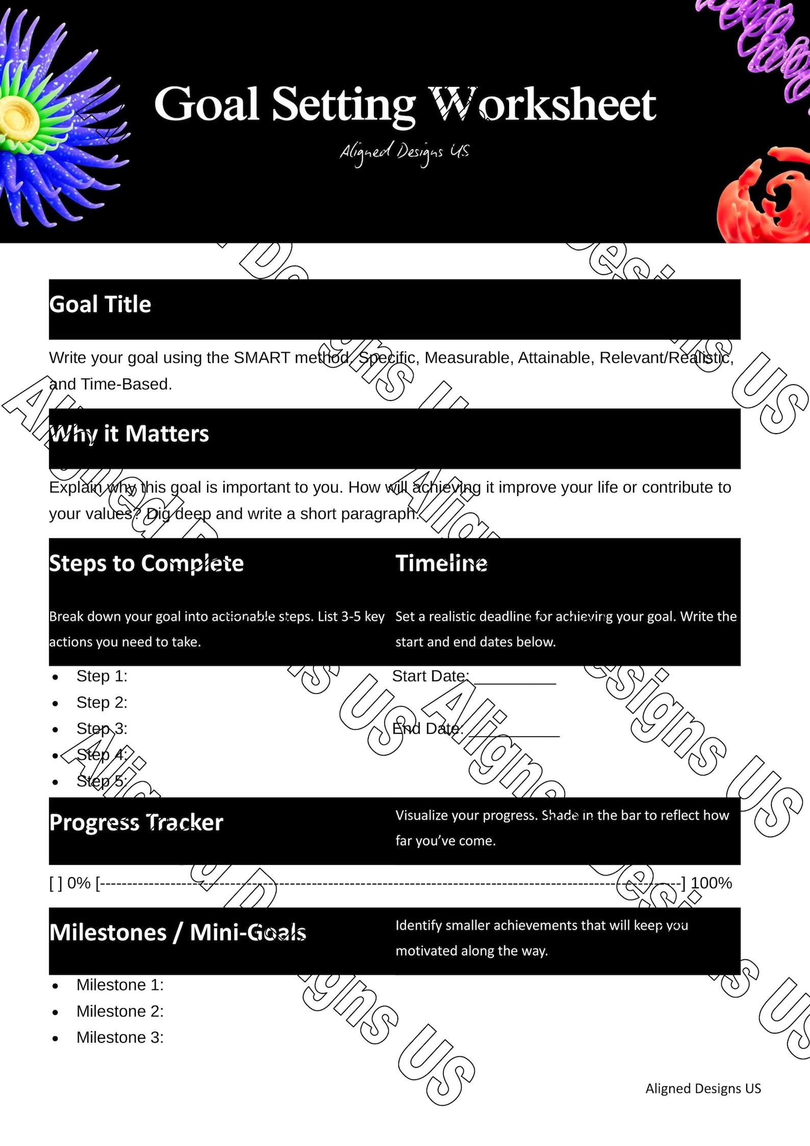 Daily Planner Printable Bundle | Undated Weekly Schedule, Goal Setting ...