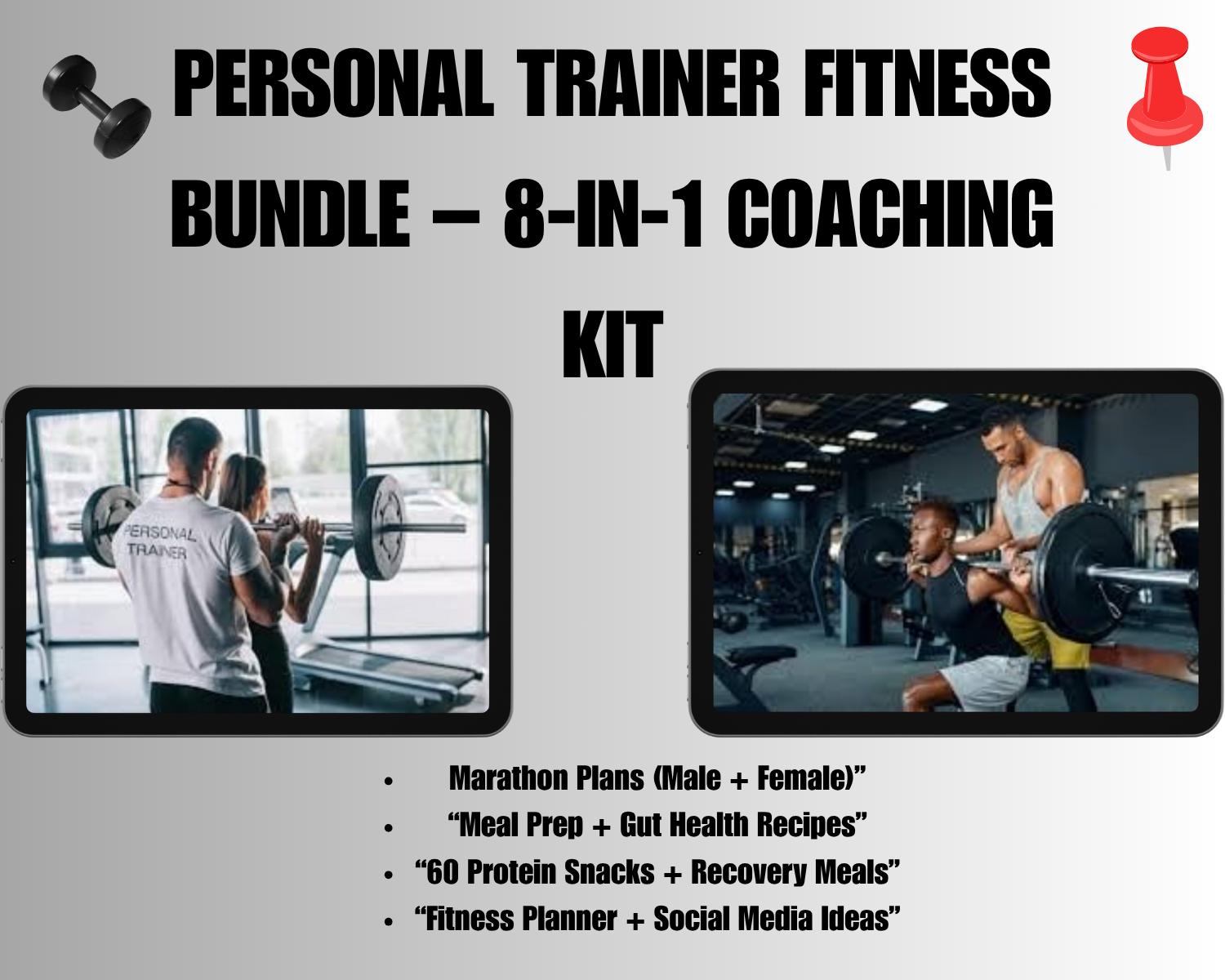 Fitness & Nutrition Planner Bundle: Marathon Training, Meal Prep ...