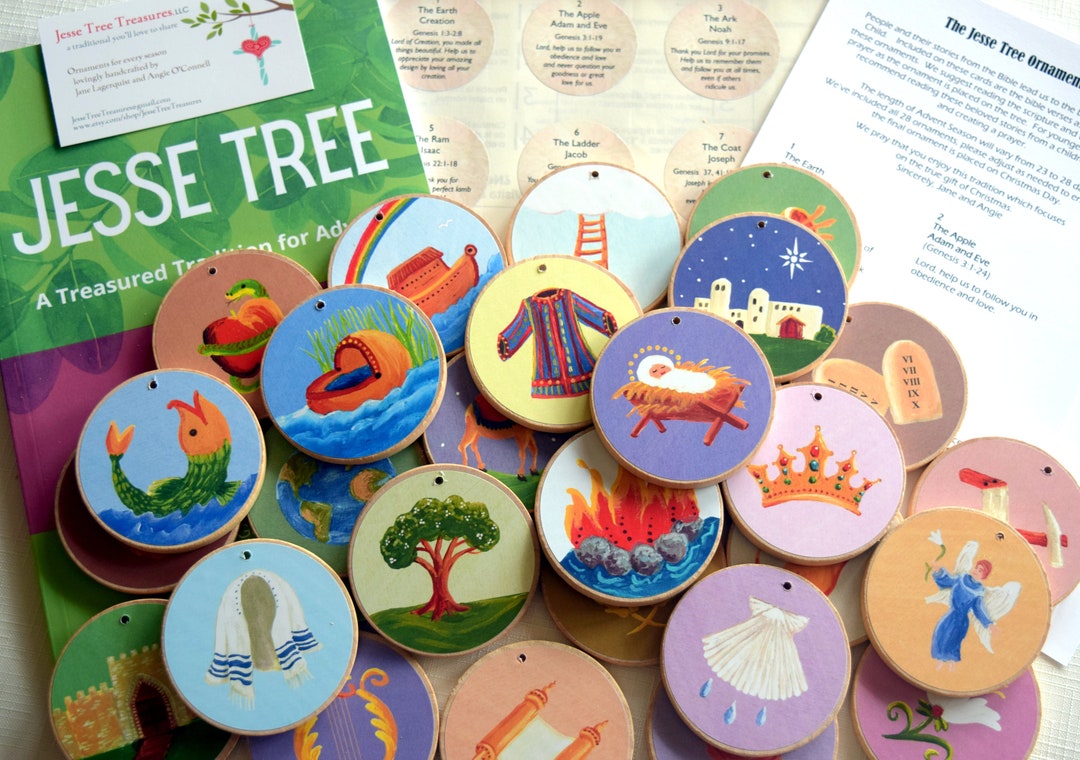 Advent Jesse Tree Book 6x9 & Ornaments- Storybook Set - Includes ...