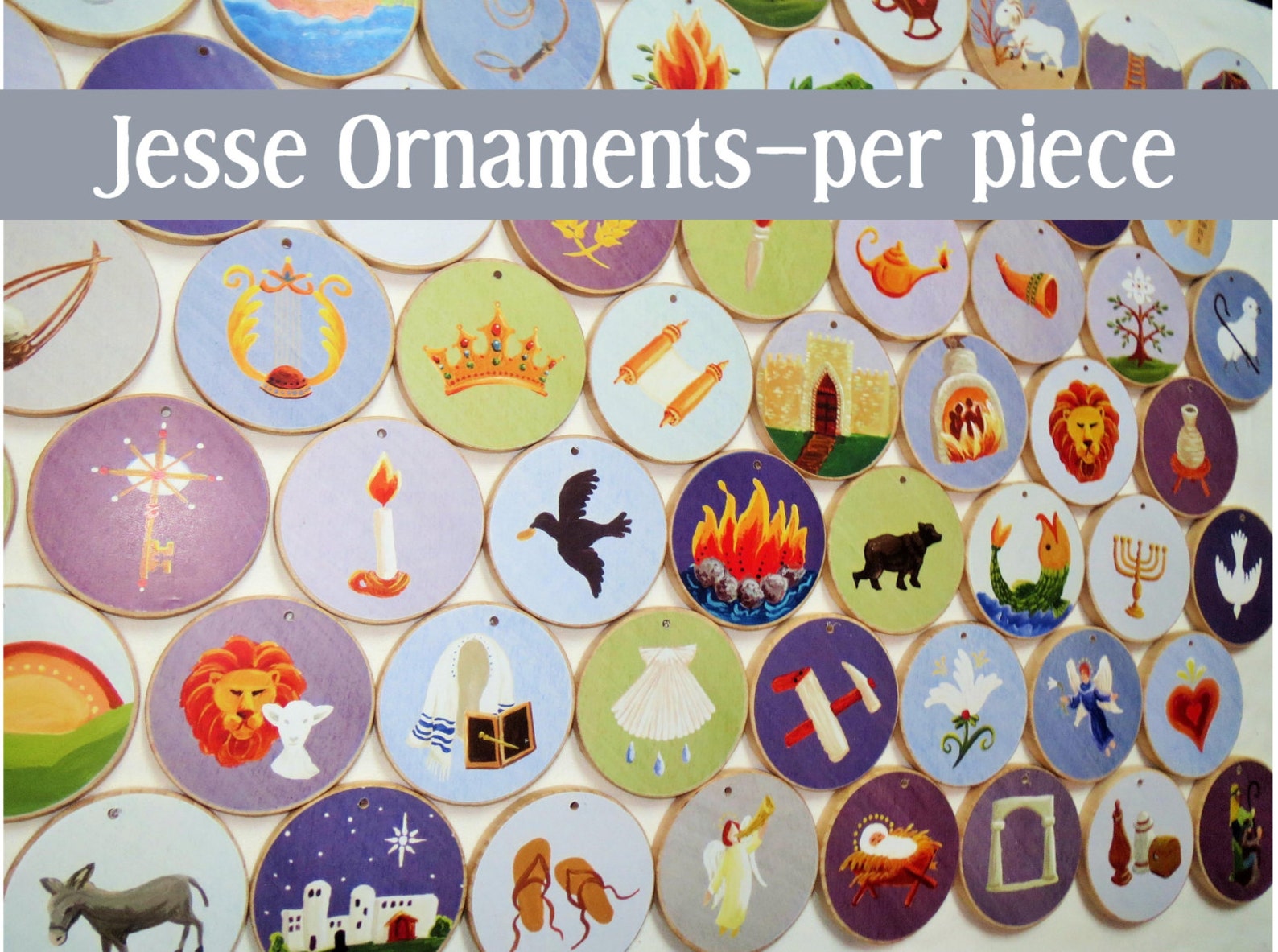 Advent Individual Jesse Tree Ornaments Multi-colored per - Etsy