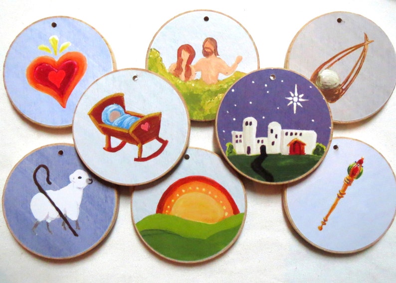 Advent Individual Jesse Tree Ornaments Multi-colored per - Etsy