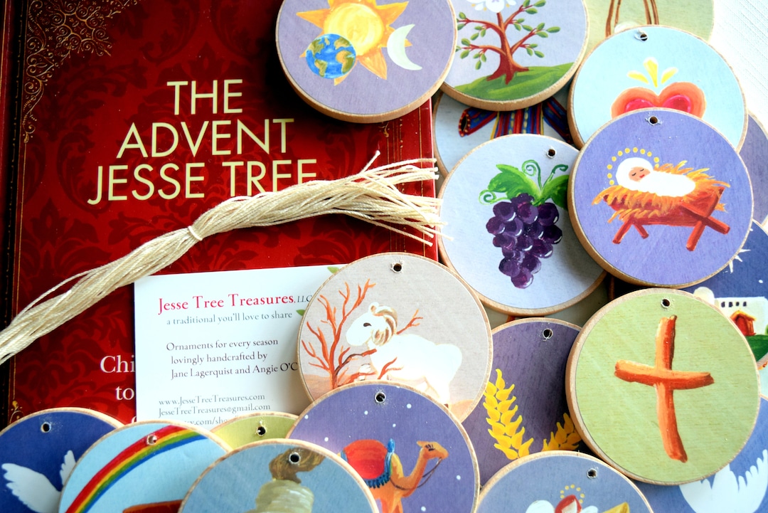 Jesse Tree Ornaments Set: Folk Art Advent Decor Goes With Book by Dean ...
