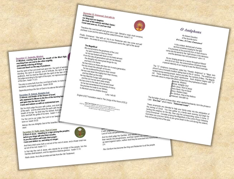 Advent O Antiphons Printable - Etsy