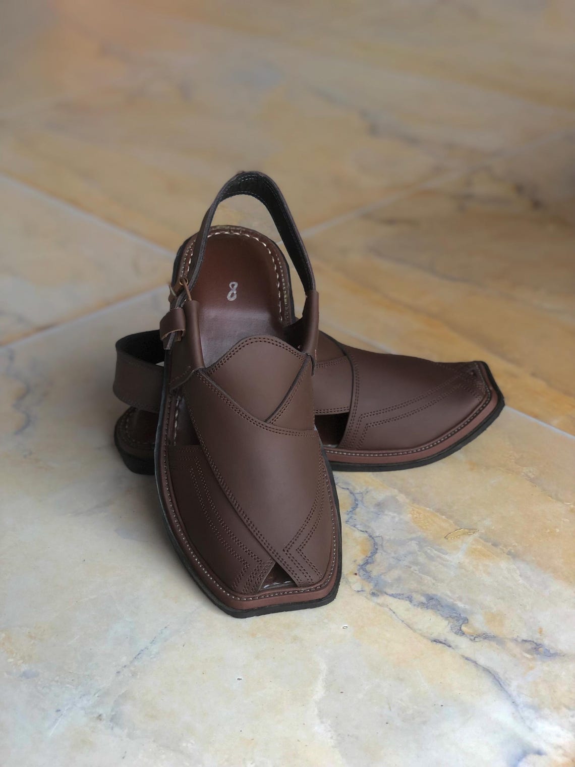 Kaptaan Chappal – Handmade Leather Peshawari Shoes – Ethnic Sandals for ...