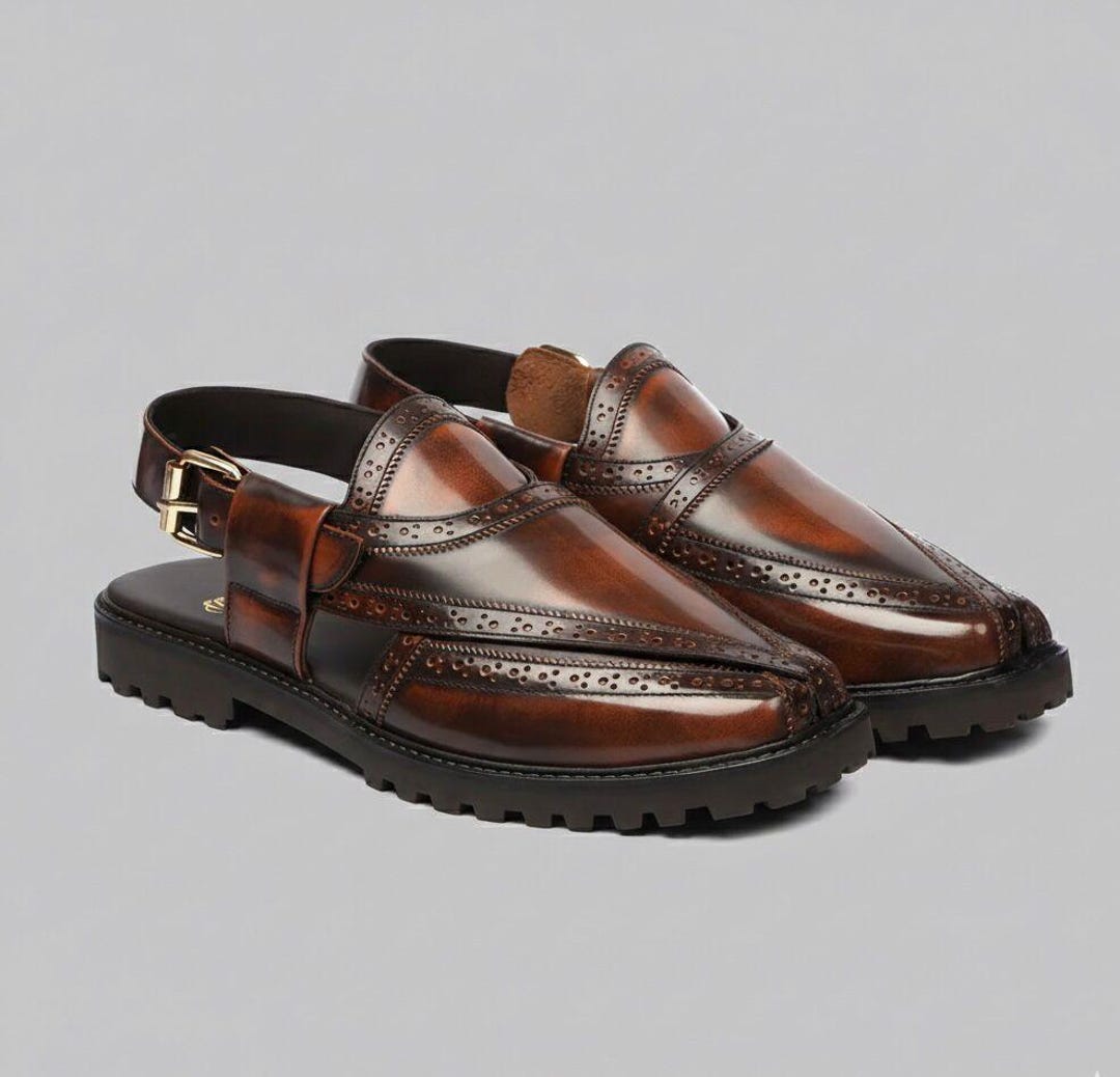 Peshawari Chappal Handmade, Leather Sandals, Men's Traditional Footwear ...