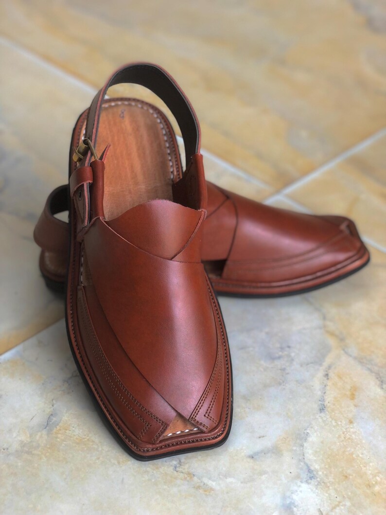 Mens Handmade Leather Peshawari Chappal – Pakistani Ethnic Wedding ...