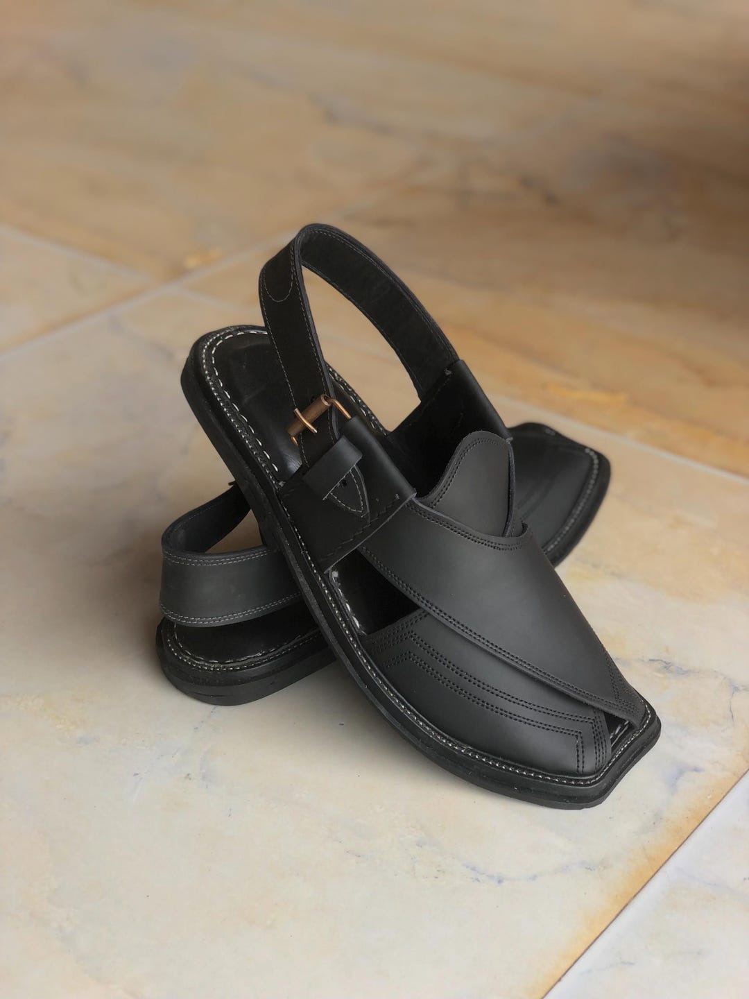 Handmade Peshawari Chappal - Pakistani Leather Sandals for Men ...