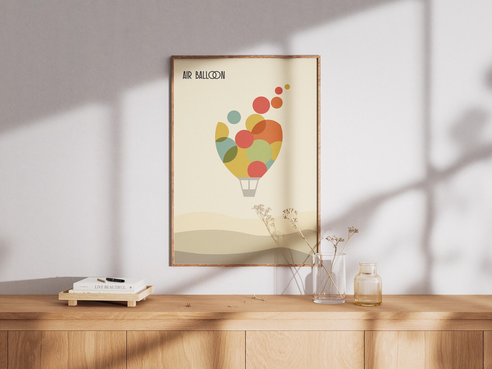 Hot Air Balloon Poster, Minimal Wall Art for Kids, Kids Room Wall Art ...