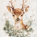 Christmas Reindeer Nursery Wall Art Set Vintage Watercolor Deer Prints ...