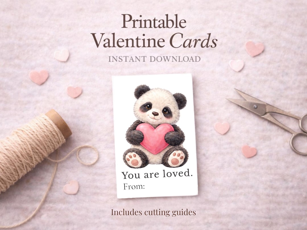 Panda Valentine Cards for Kids | Printable Classroom Valentines ...